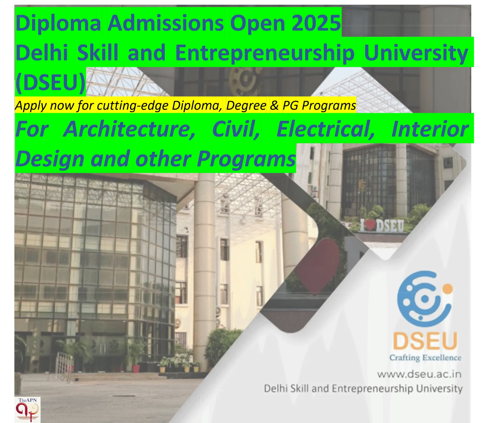 Diploma Admissions Open 2025: Delhi Skill and Entrepreneurship ...