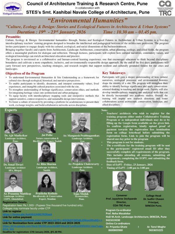 Five-Day Online FDP on Environmental Humanities to Explore Culture ...